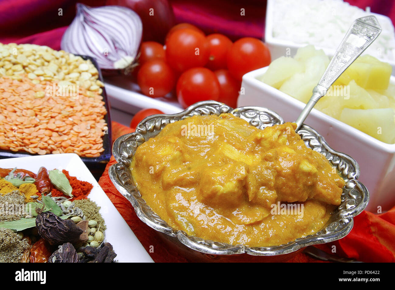 traditional indian curry meal Stock Photo - Alamy