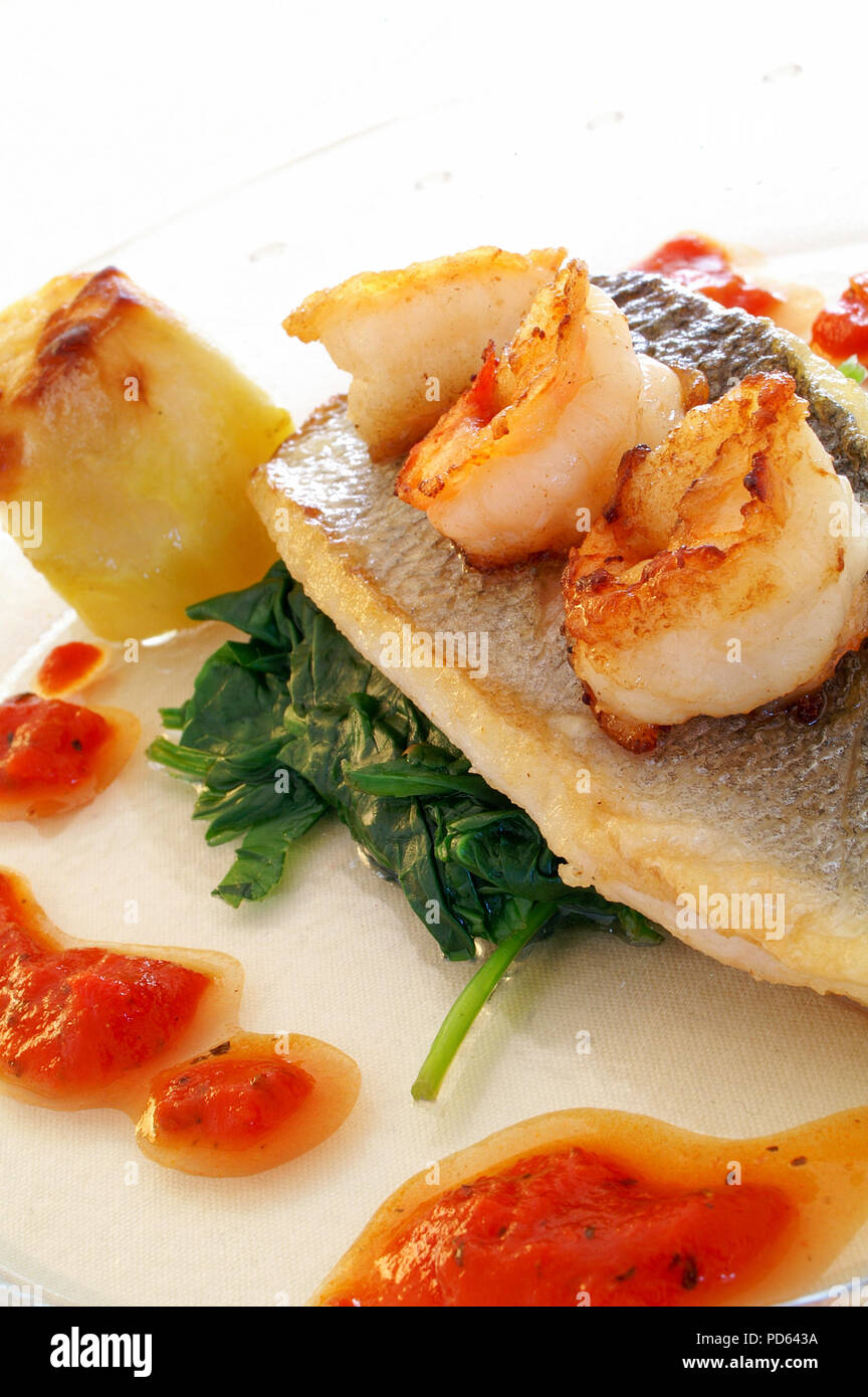 plated fish meal Stock Photo - Alamy