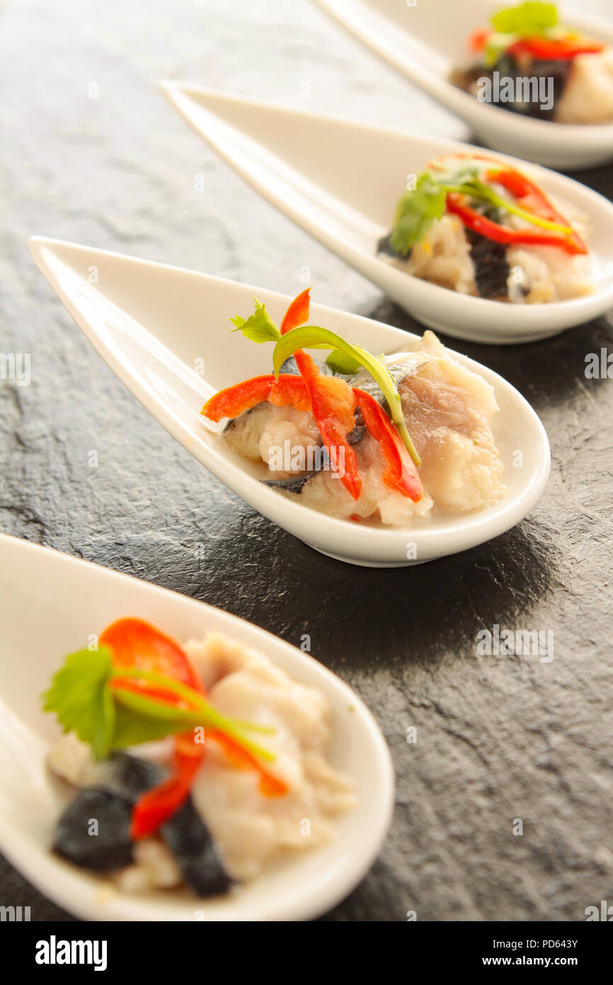 cured fish canapes Stock Photo - Alamy