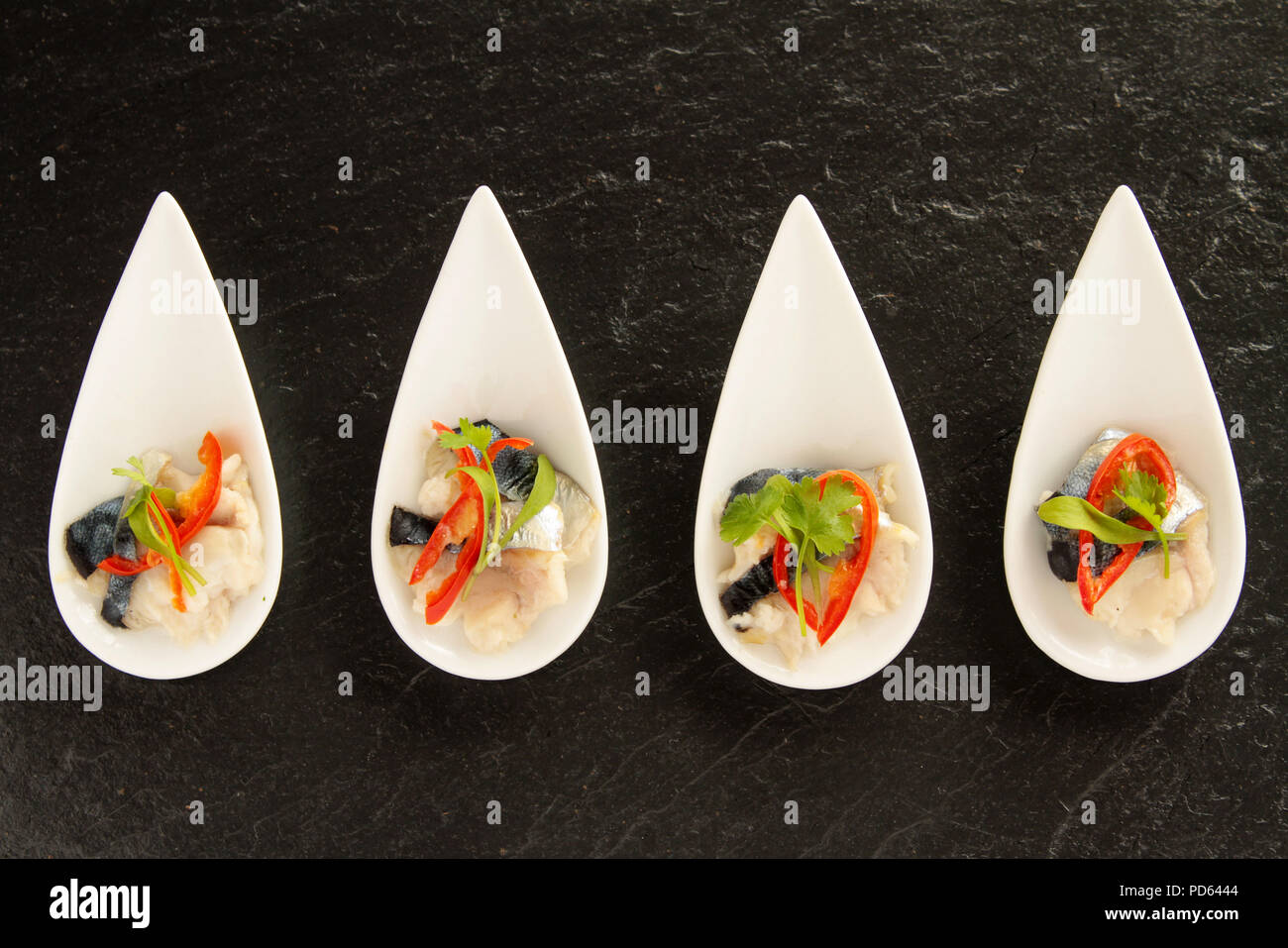 cured fish canapes Stock Photo - Alamy