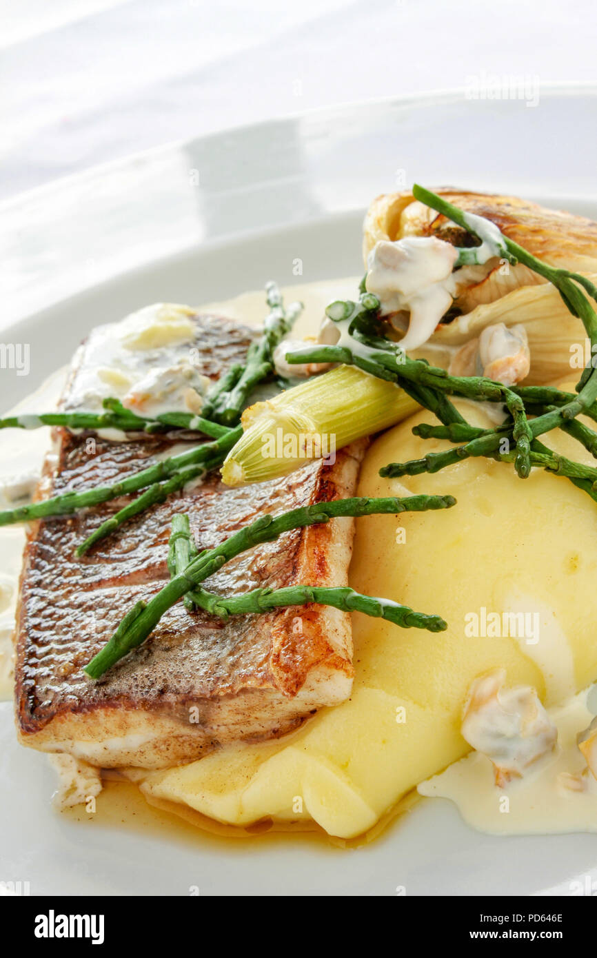 Plated sea bass meal hi-res stock photography and images - Alamy