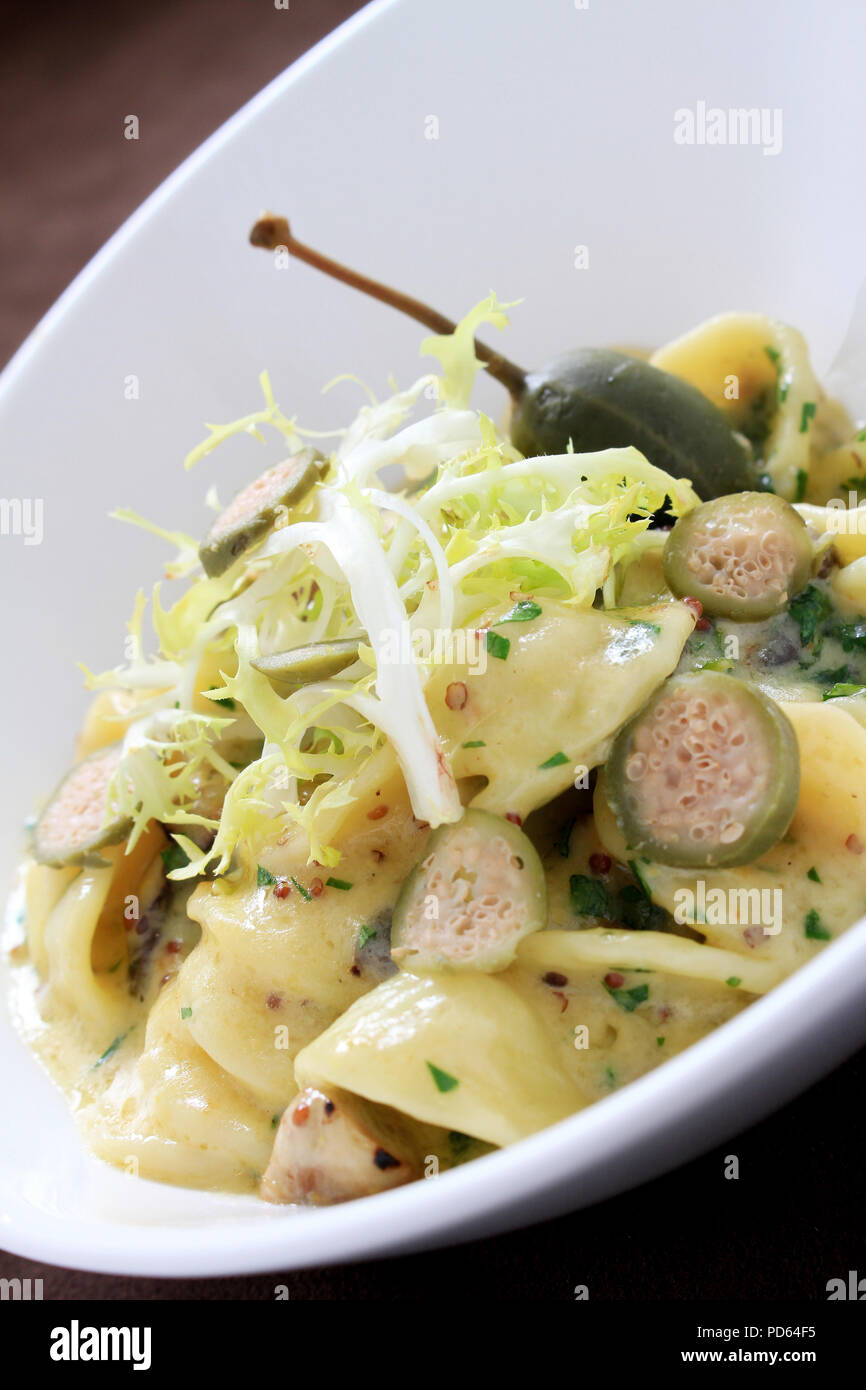 plated pasta main meal Stock Photo - Alamy