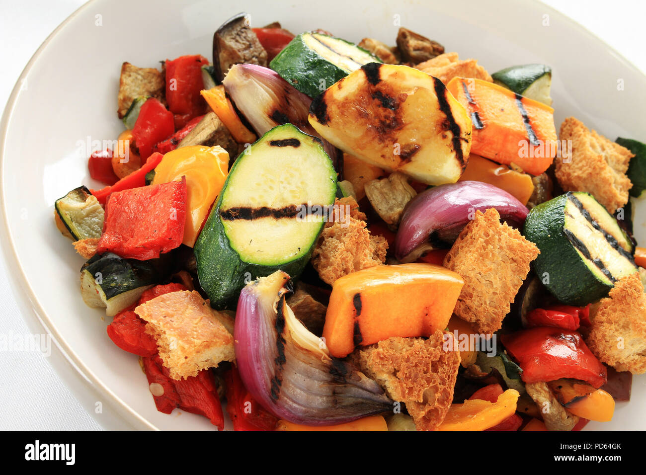healthy char grilled vegetables plated meal Stock Photo - Alamy