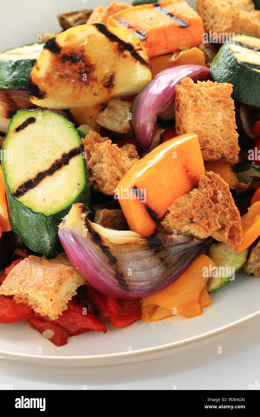 healthy char grilled vegetables plated meal Stock Photo - Alamy