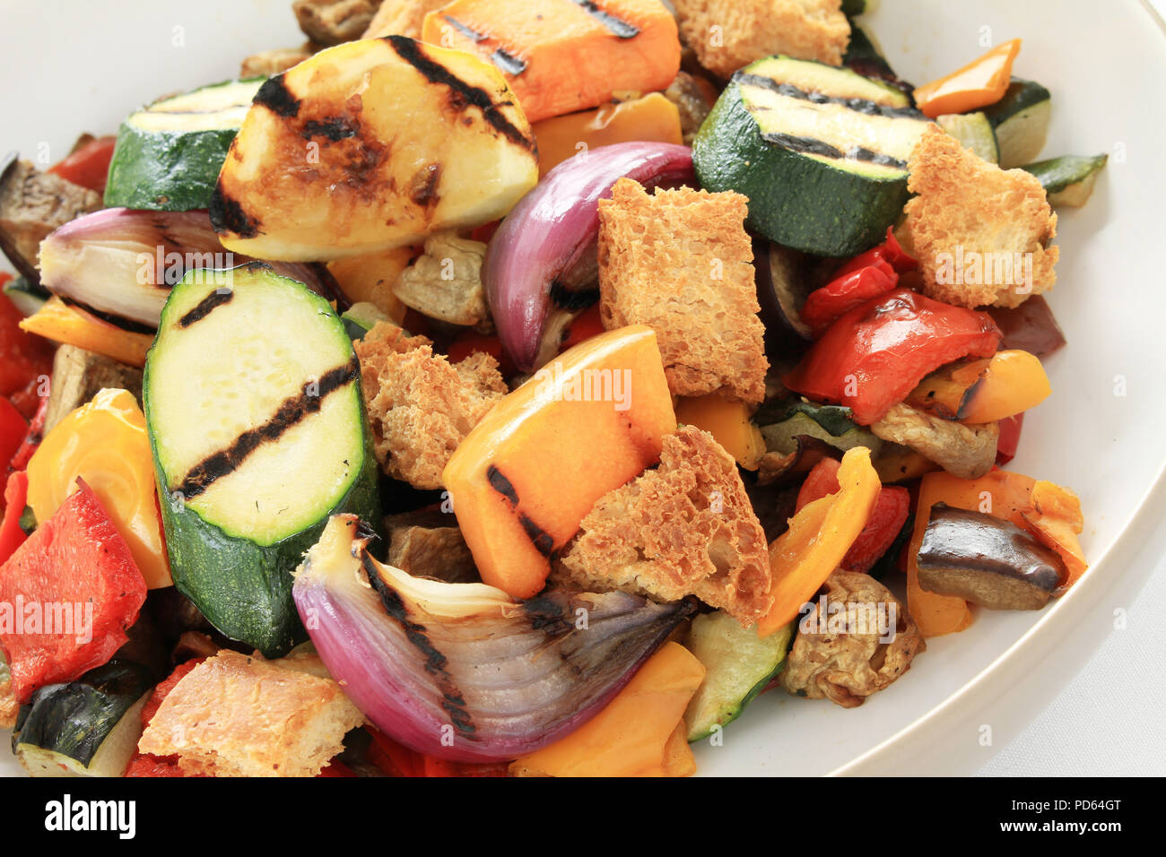 healthy char grilled vegetables plated meal Stock Photo - Alamy