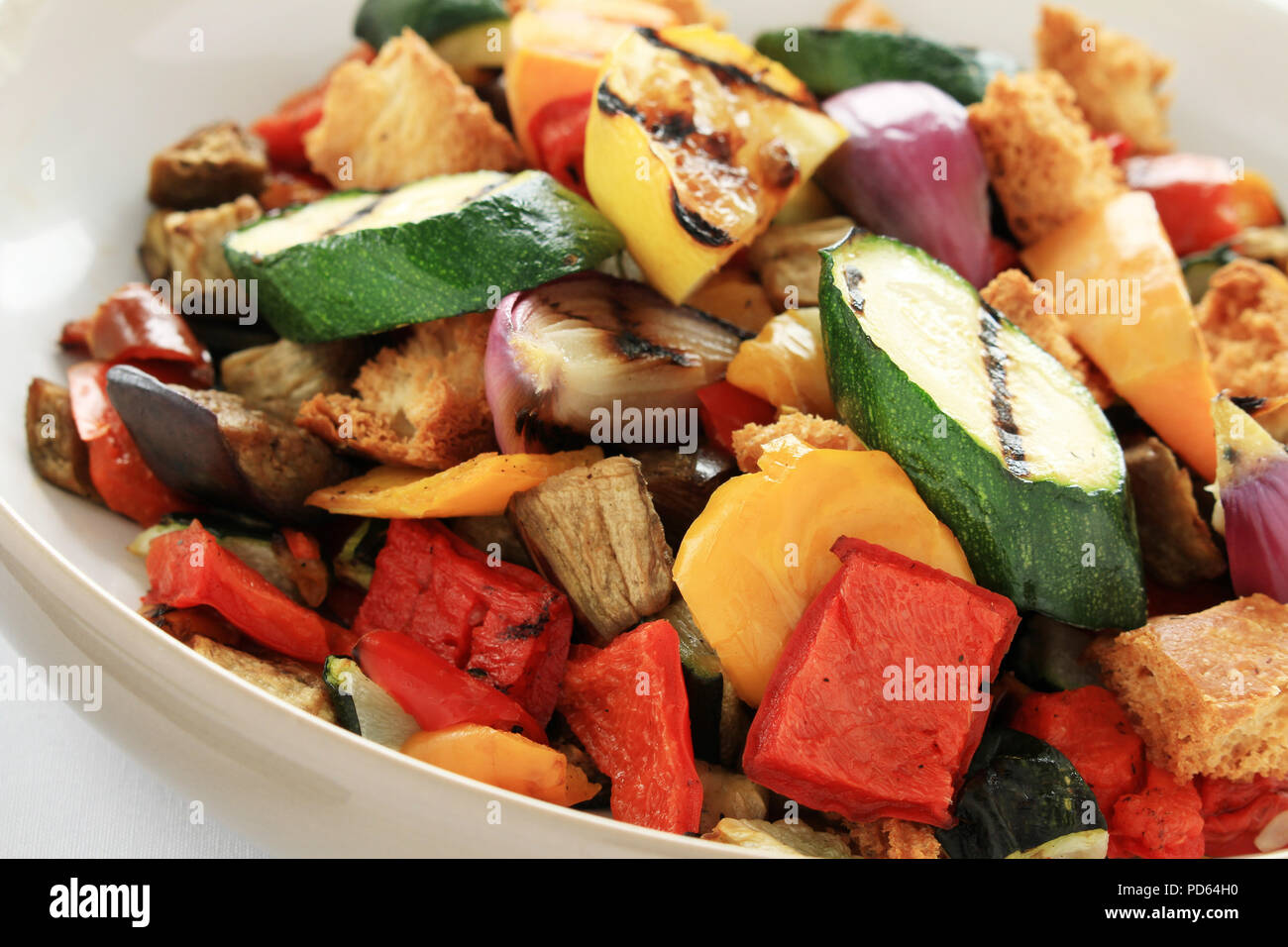 healthy char grilled vegetables plated meal Stock Photo - Alamy