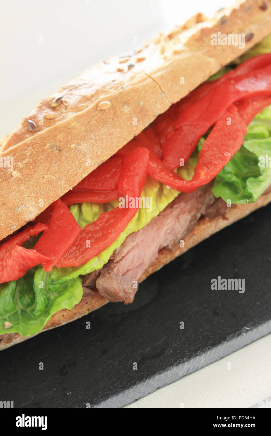fresh made sub sandwich Stock Photo - Alamy