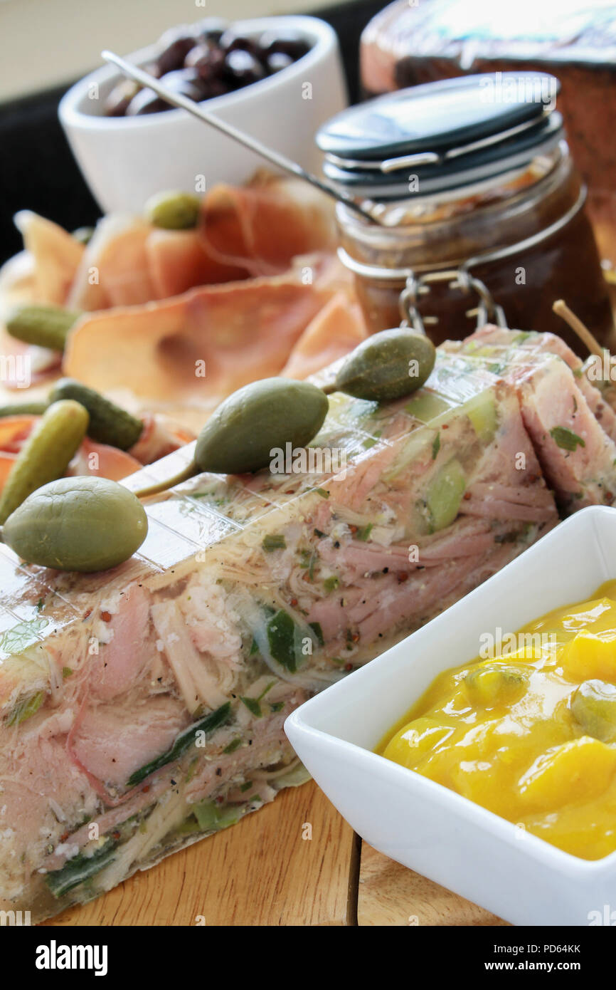 pork pate terrine appetizer Stock Photo - Alamy