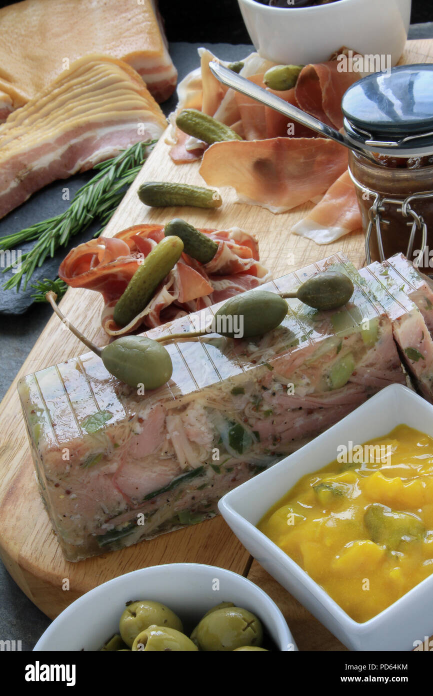pork pate terrine appetizer Stock Photo - Alamy