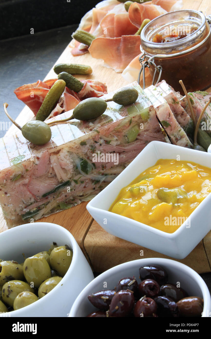 pork pate terrine appetizer Stock Photo - Alamy