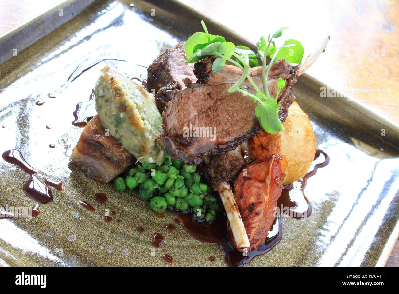 plated lamb main meal Stock Photo - Alamy