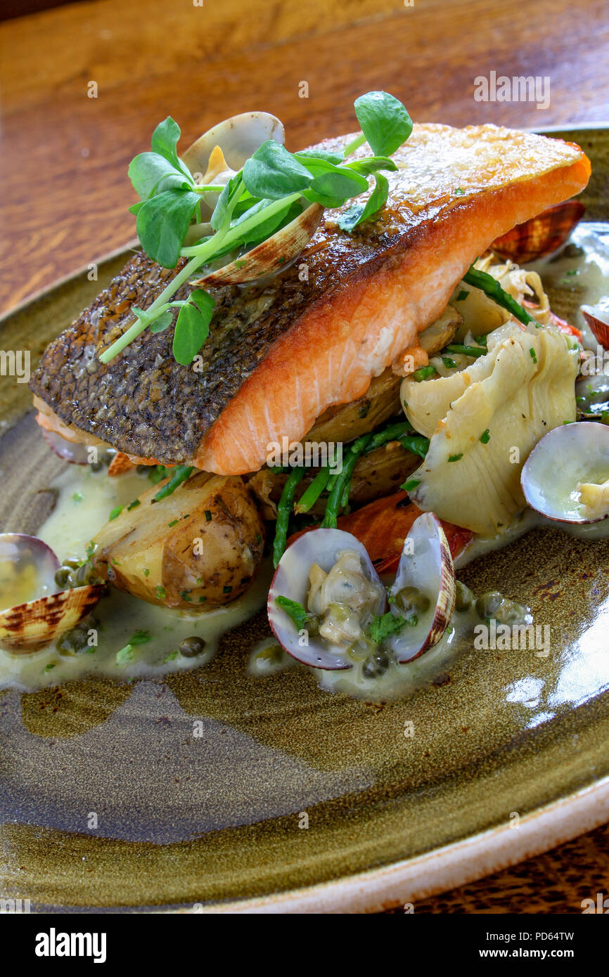 Plated Fish Steak Meal High Resolution Stock Photography and Images - Alamy
