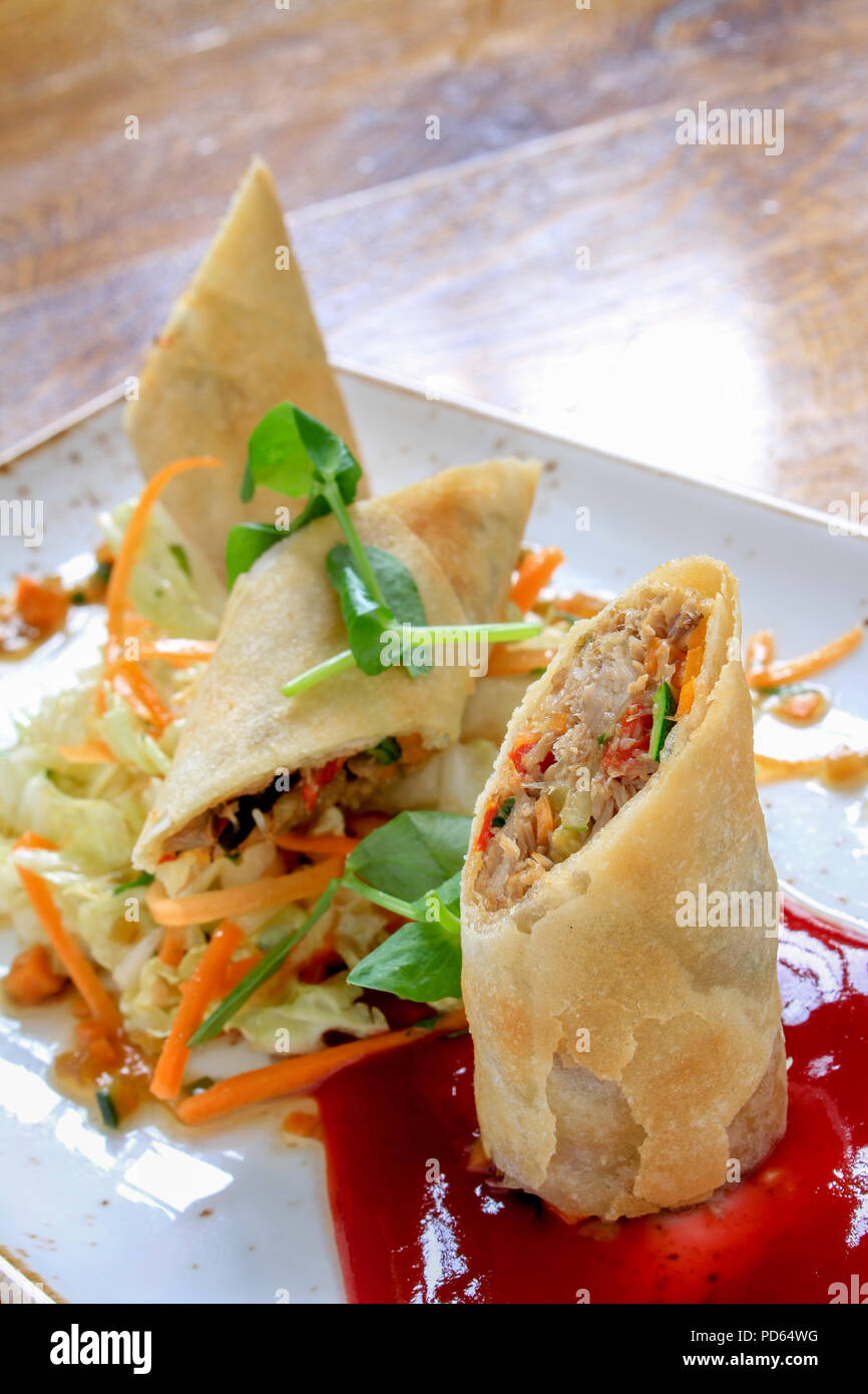 chinese spring roll appetizer Stock Photo - Alamy