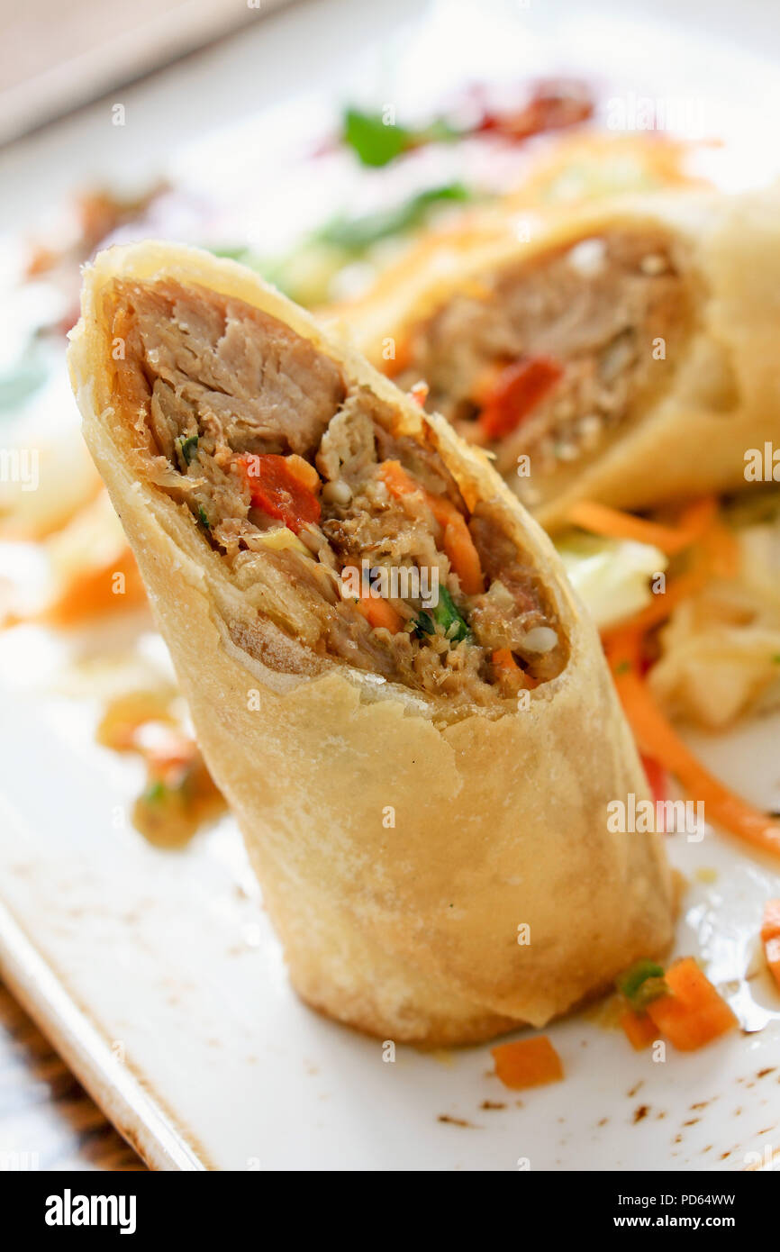 chinese spring roll appetizer Stock Photo - Alamy