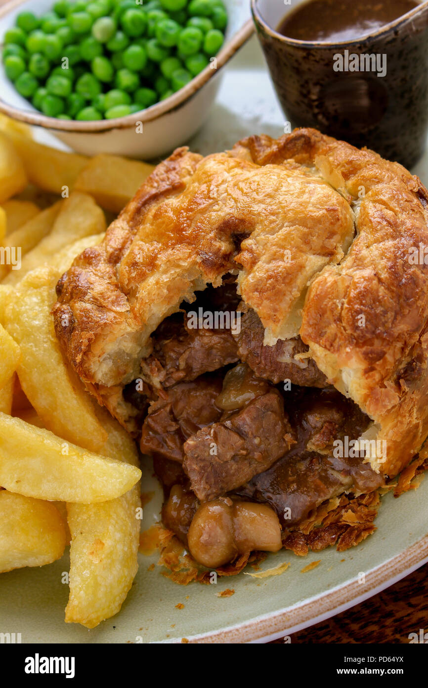 Steak Beef Pie Chips Fries High Resolution Stock Photography and Images ...