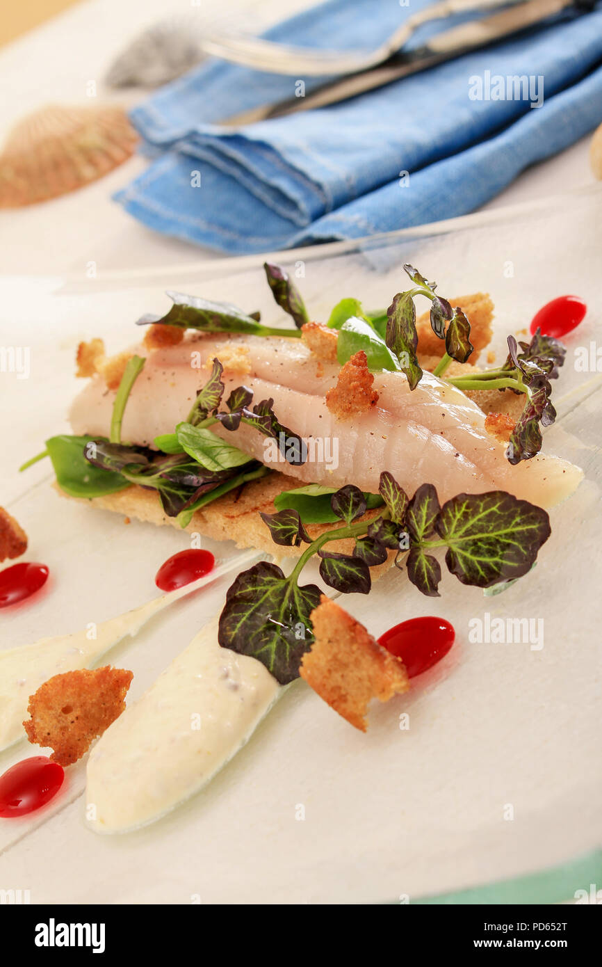 healthy cured mackerel appetizer starter Stock Photo - Alamy