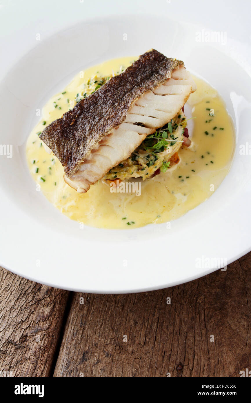 plated fish meal Stock Photo - Alamy