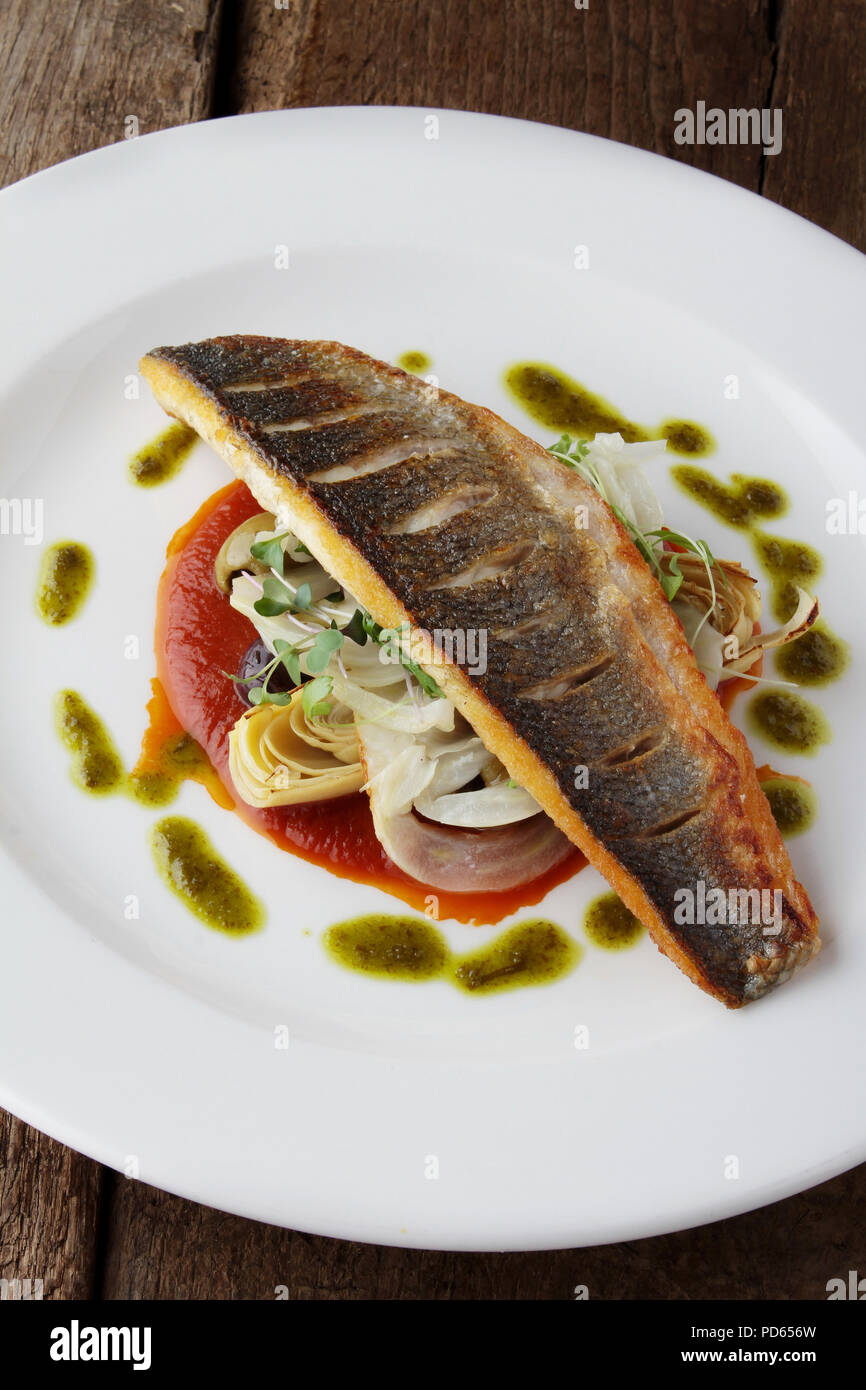 plated fish meal Stock Photo - Alamy