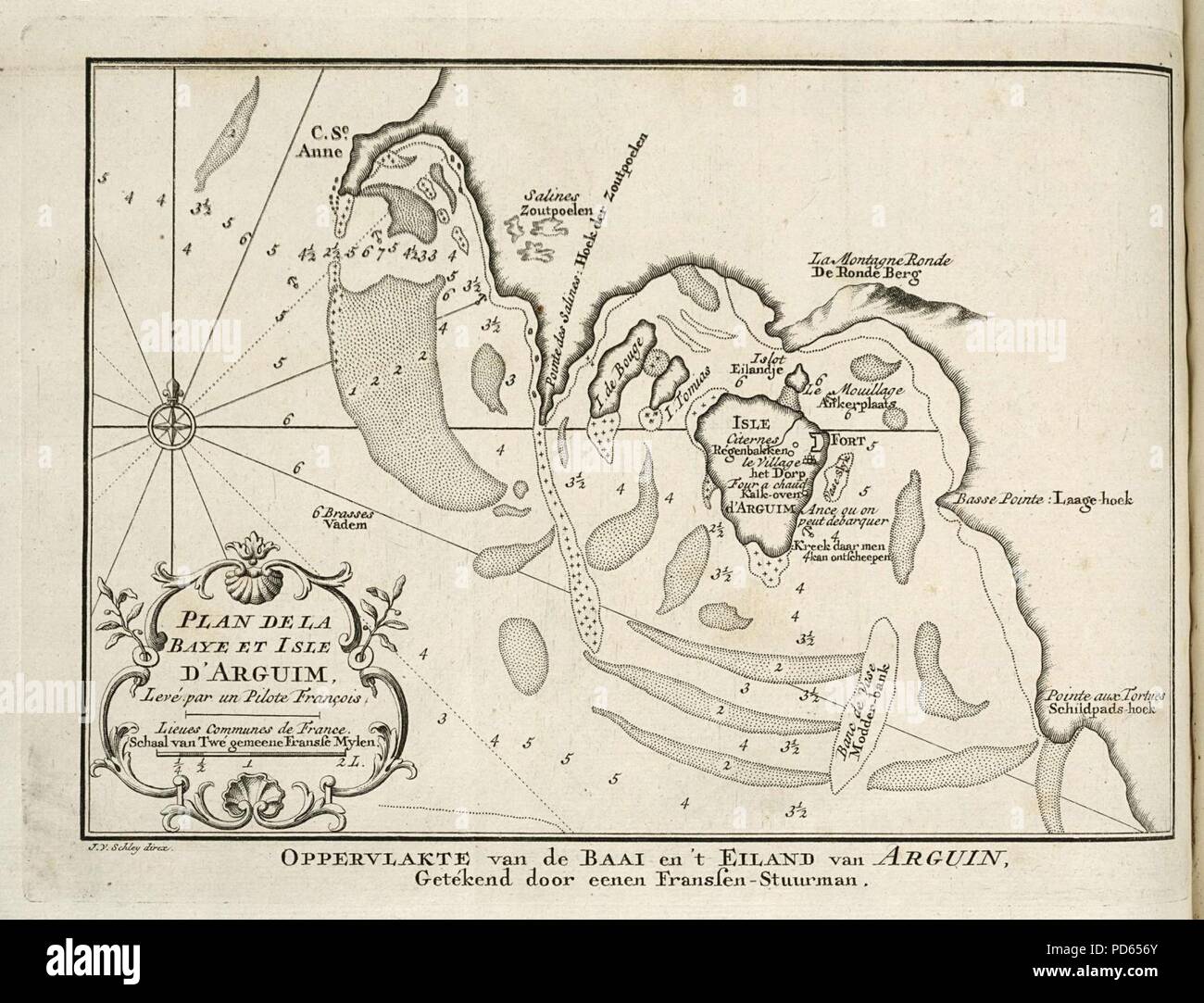 Map of the bay and island of Arguin Stock Photo - Alamy