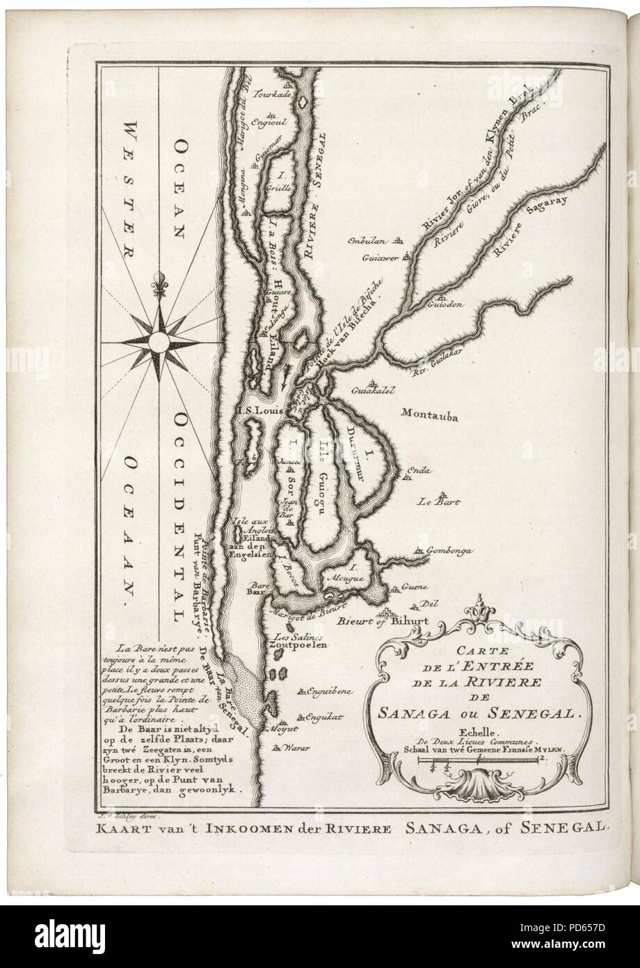 Map of the mouth of the Senegal river Stock Photo - Alamy