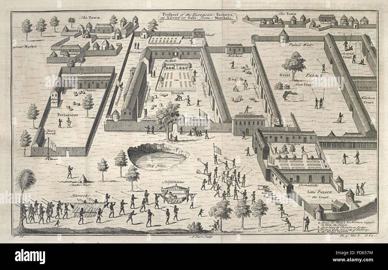 Bird's eye view of the European trading stations in Sabi Stock Photo ...