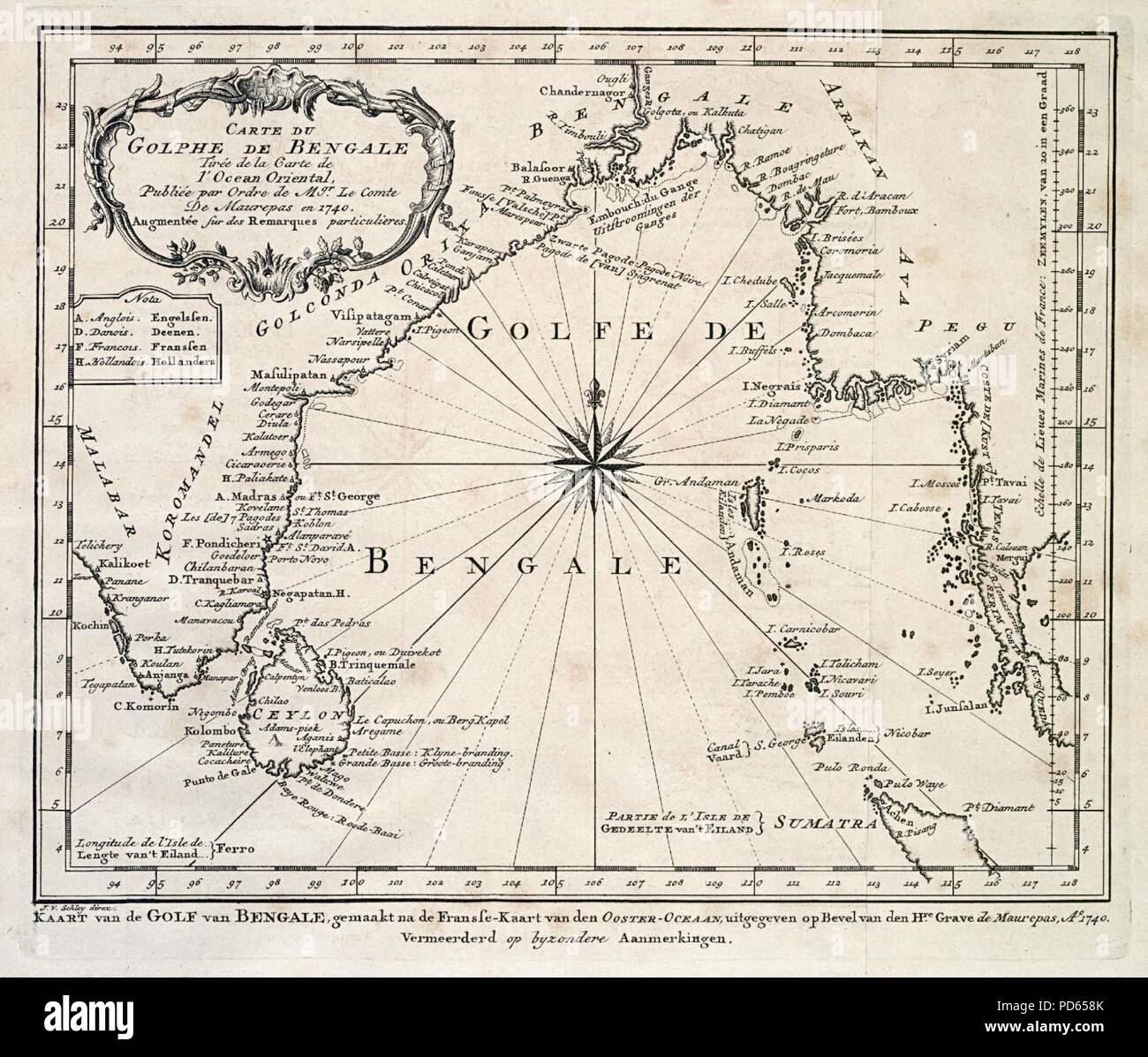 Map of the Gulf of Bengal Stock Photo - Alamy
