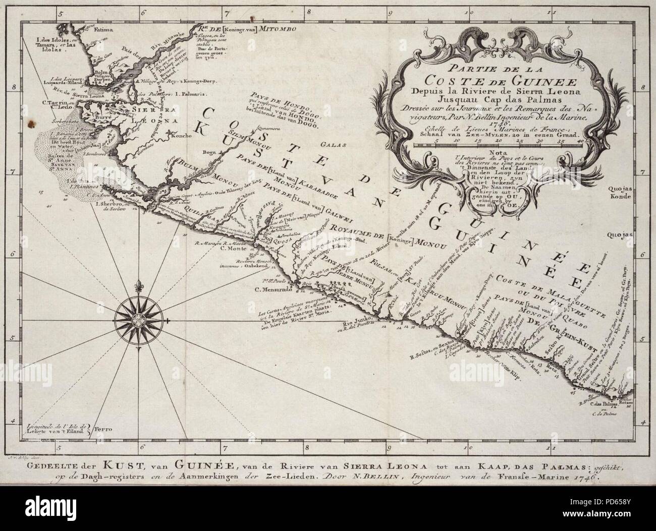 Map of part of the West African coast Stock Photo - Alamy