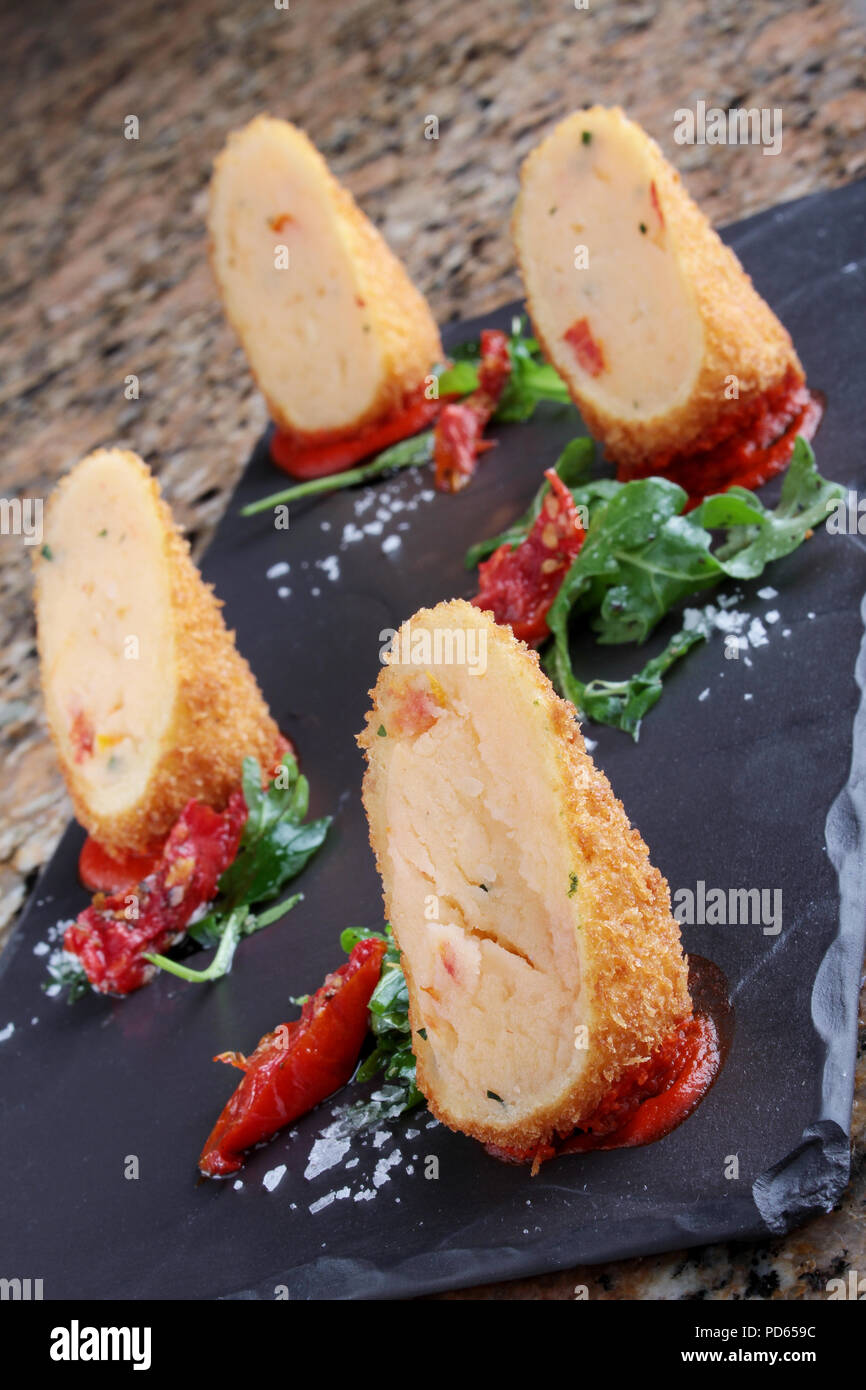 Plated croquette appetizer hi-res stock photography and images - Alamy