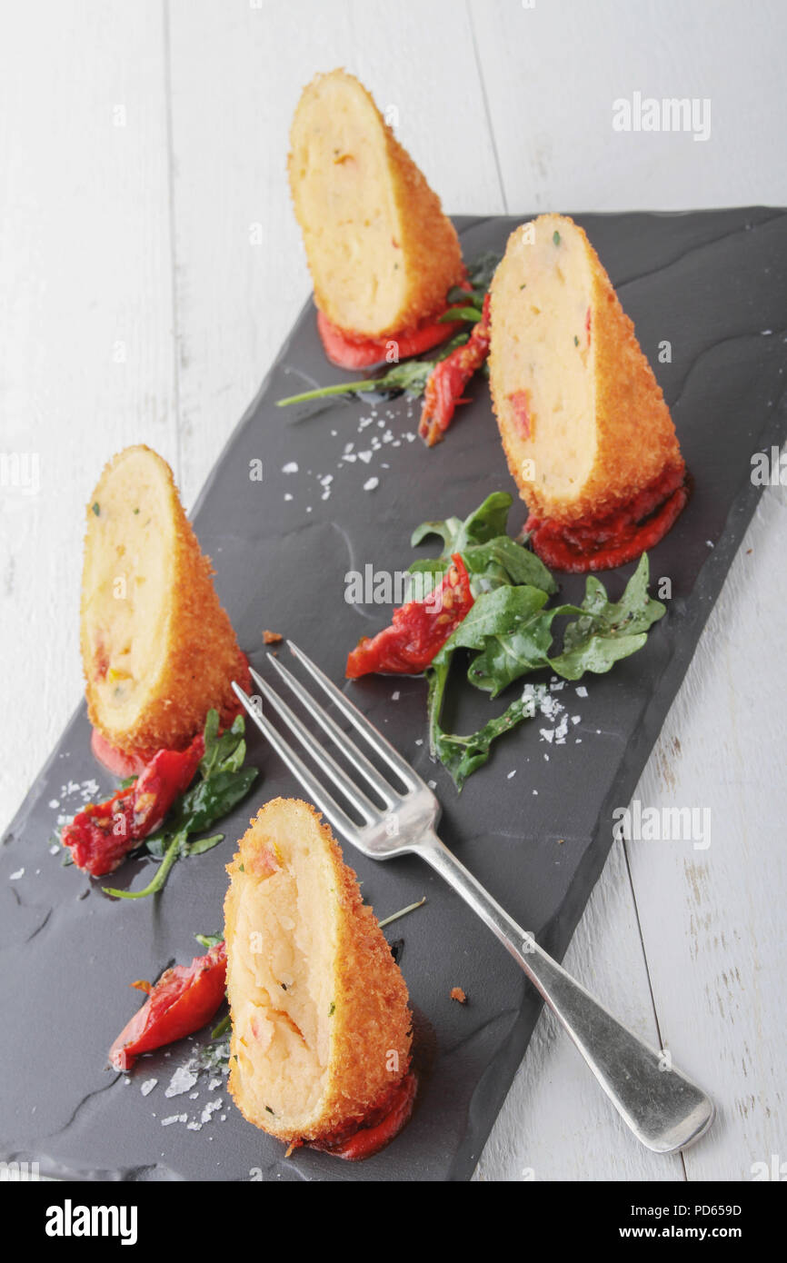 cooked croquette appetizer Stock Photo - Alamy