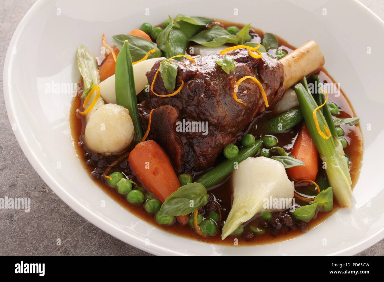 plated lamb main Stock Photo - Alamy