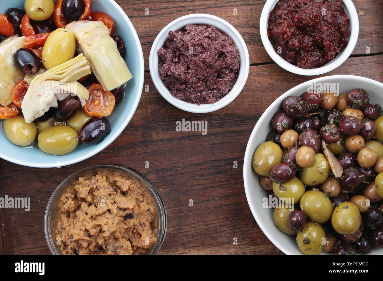 healthy finger food antipasta tapas selection Stock Photo - Alamy