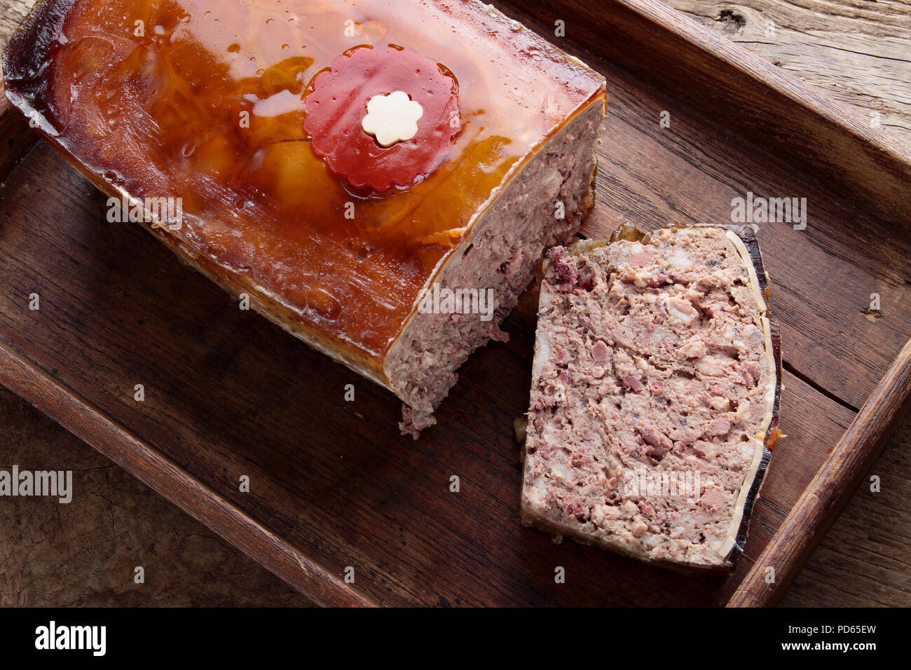 pork pate terrine appetizer Stock Photo - Alamy