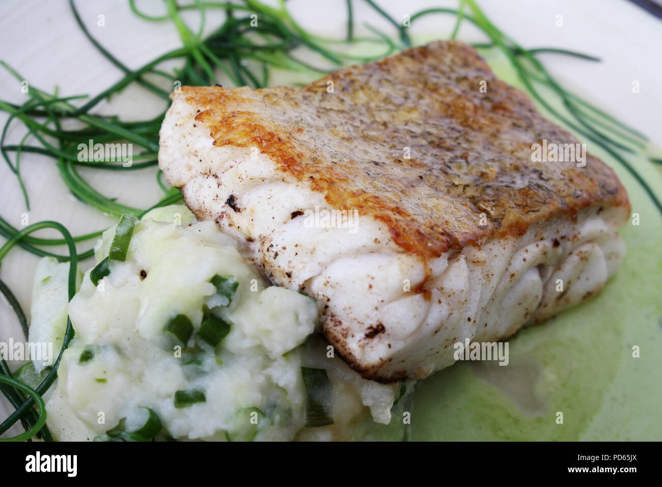 Plated cod loin meal hi-res stock photography and images - Alamy