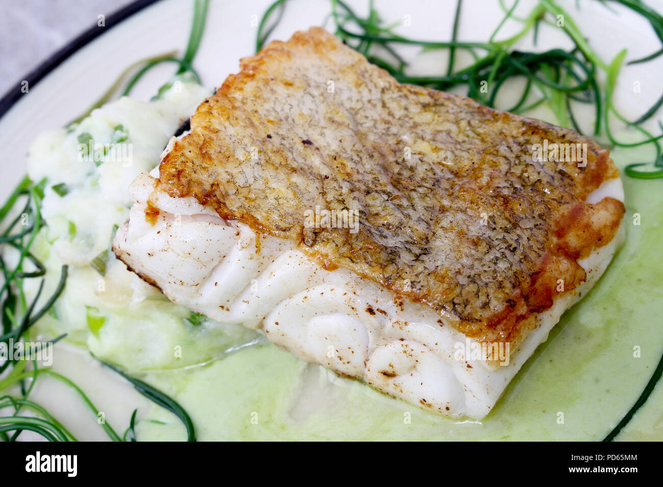 Plated cod loin meal hi-res stock photography and images - Alamy