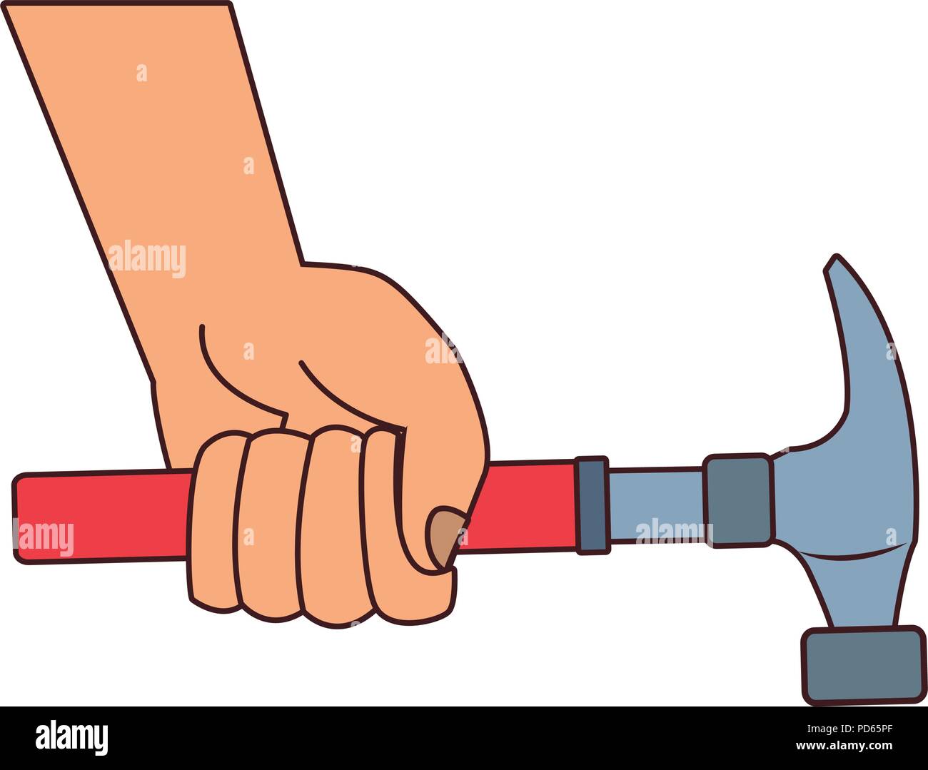 Hand with hammer Stock Vector Image & Art - Alamy