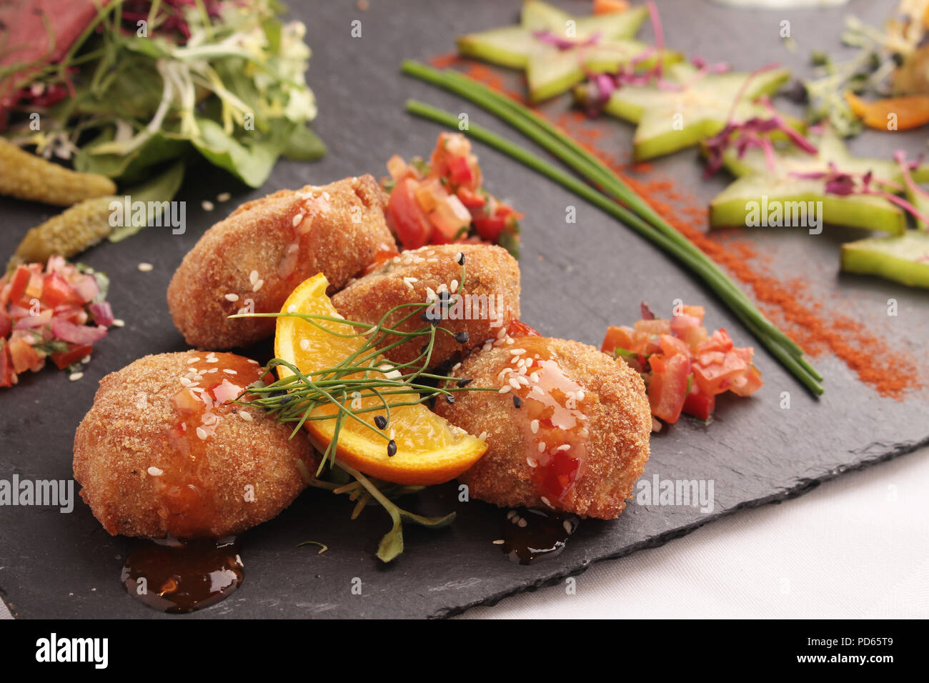 mixed buffet food Stock Photo - Alamy