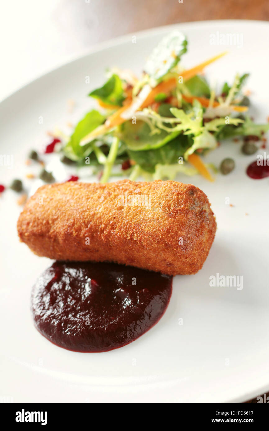 cooked croquette appetizer Stock Photo - Alamy