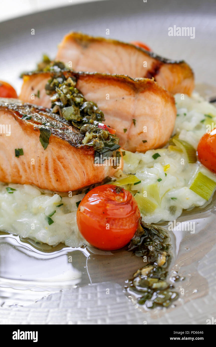 plated fish meal Stock Photo - Alamy
