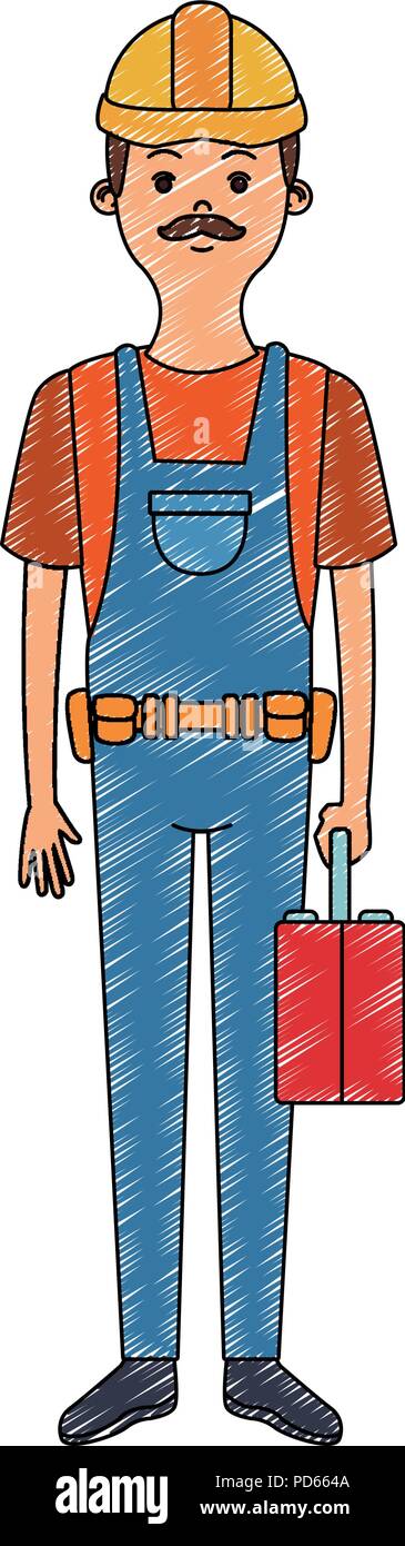 Construction worker cartoon scribble Stock Vector Image & Art - Alamy