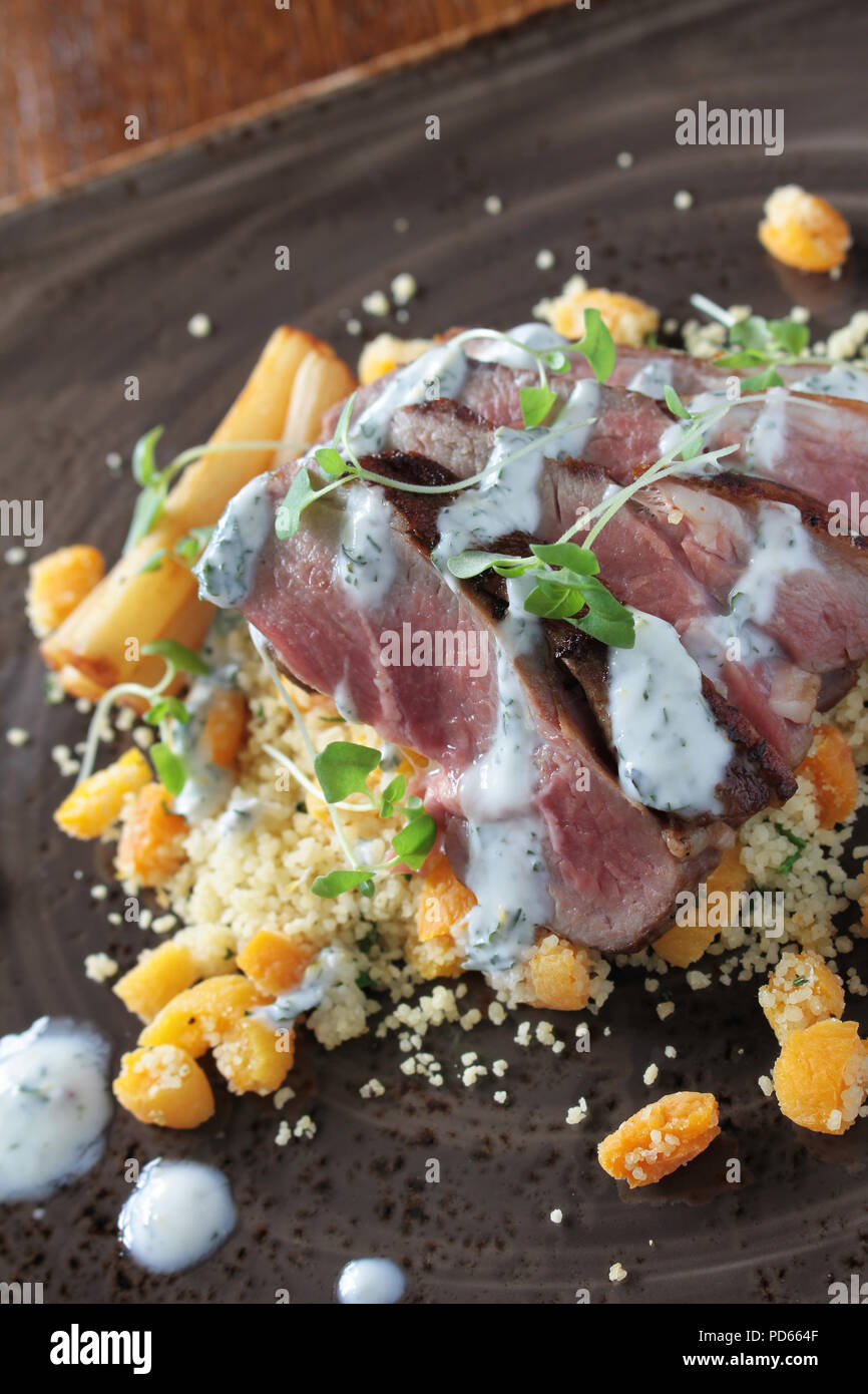 plated lamb main meal Stock Photo - Alamy
