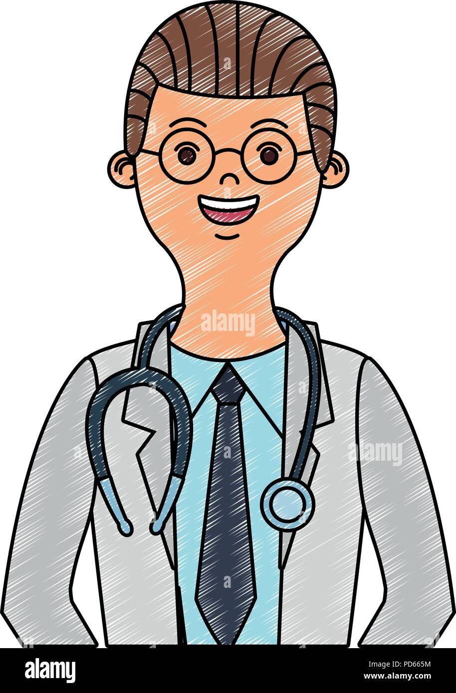 Male doctor cartoon scribble Stock Vector Image & Art - Alamy