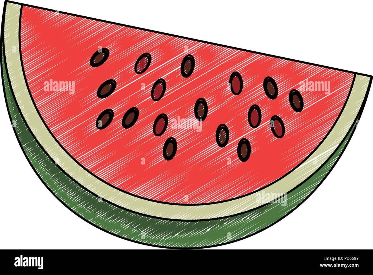 Watermelon sliced fruit scribble Stock Vector Image & Art - Alamy