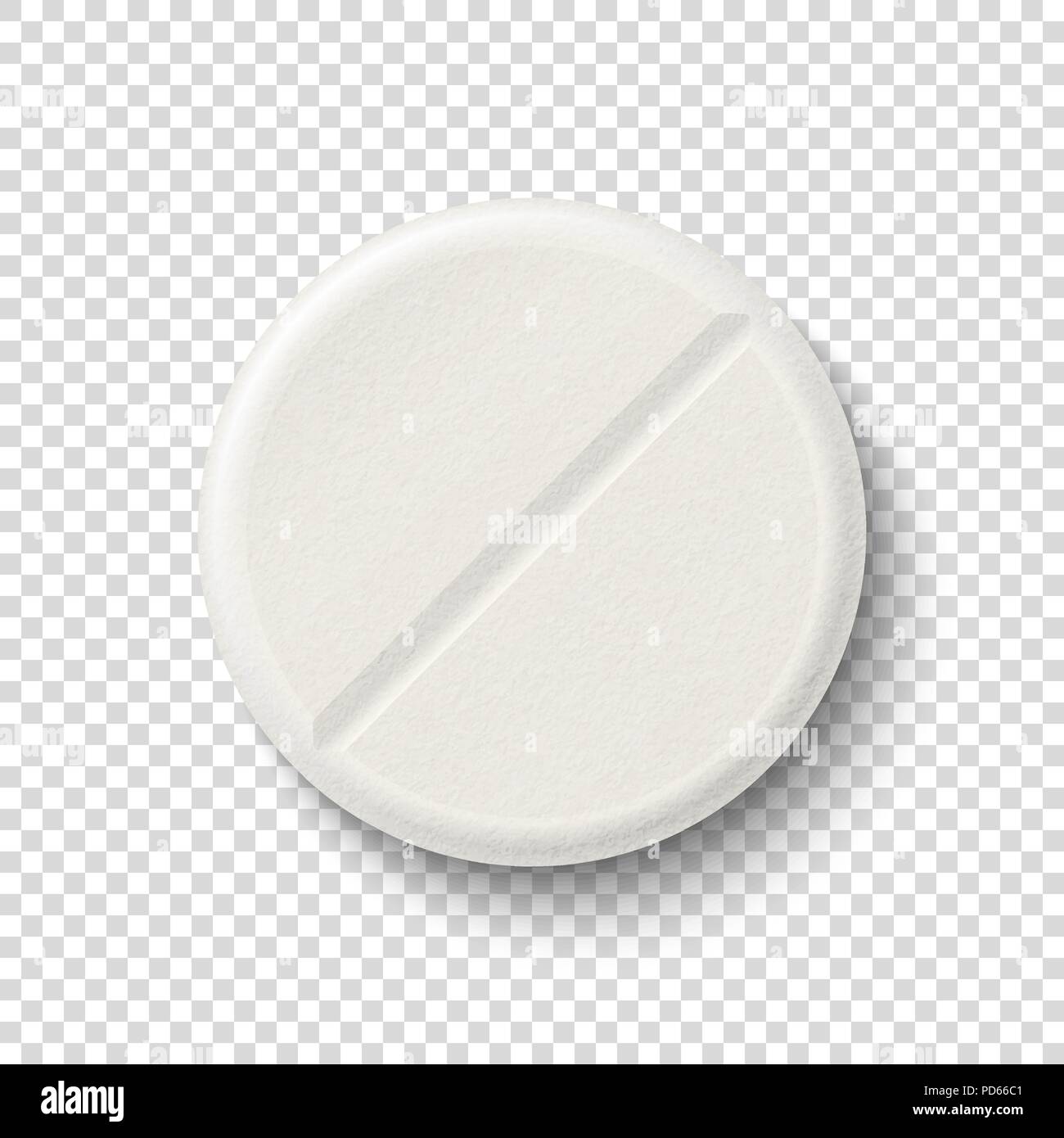 Vector realistic 3d white medical pill icon isolated on transparency ...