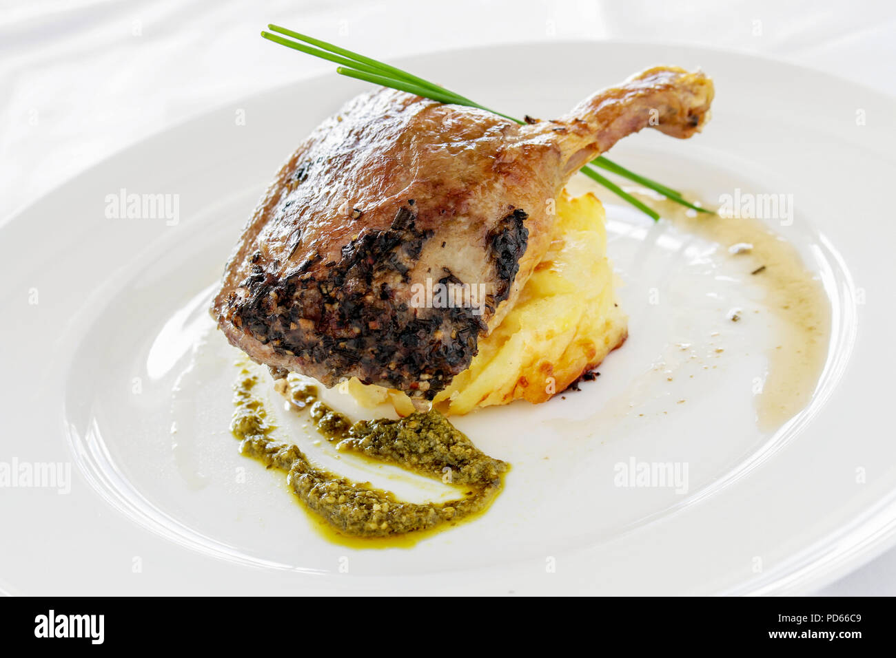 Plated duck dinner hi-res stock photography and images - Alamy