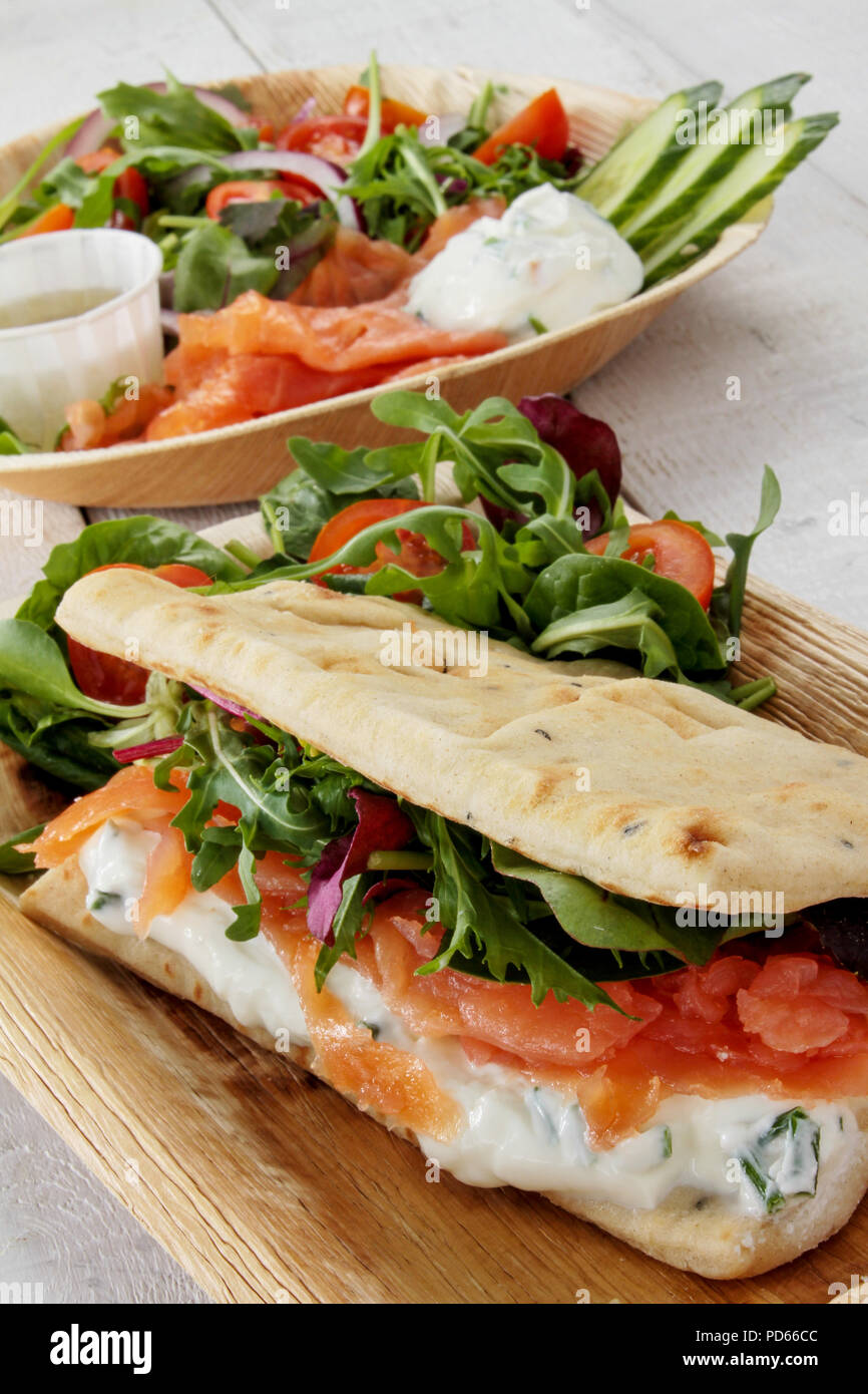 healthy flatbread sandwich lunch Stock Photo - Alamy