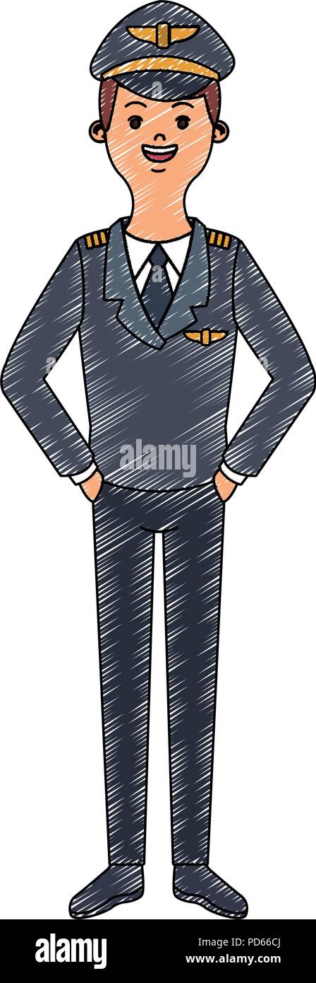 Airliner pilot cartoon scribble Stock Vector Image & Art - Alamy