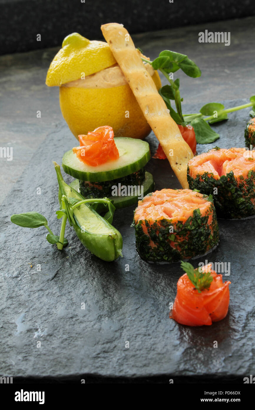 salmon trout starter Stock Photo - Alamy