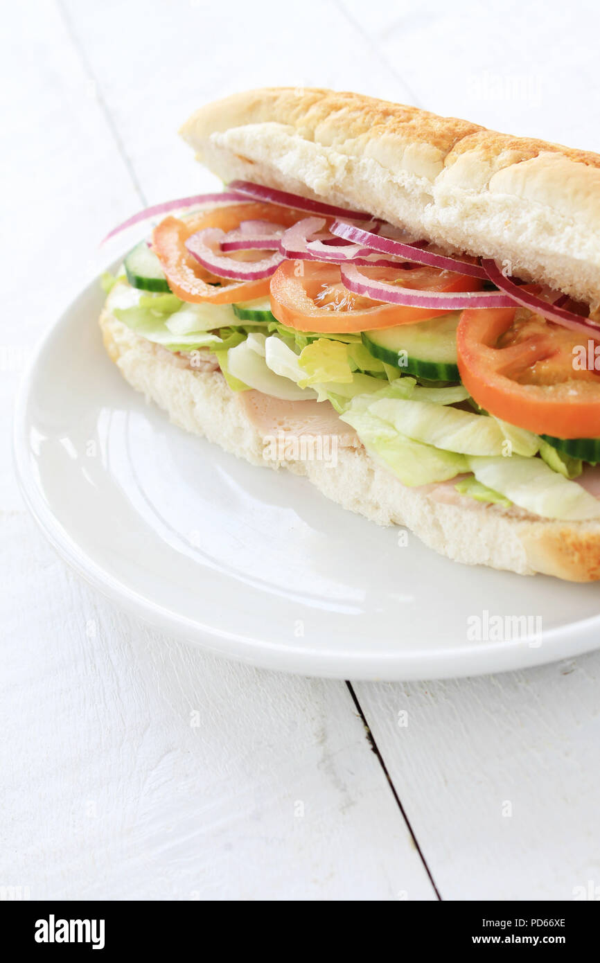 fresh made sub sandwich Stock Photo - Alamy