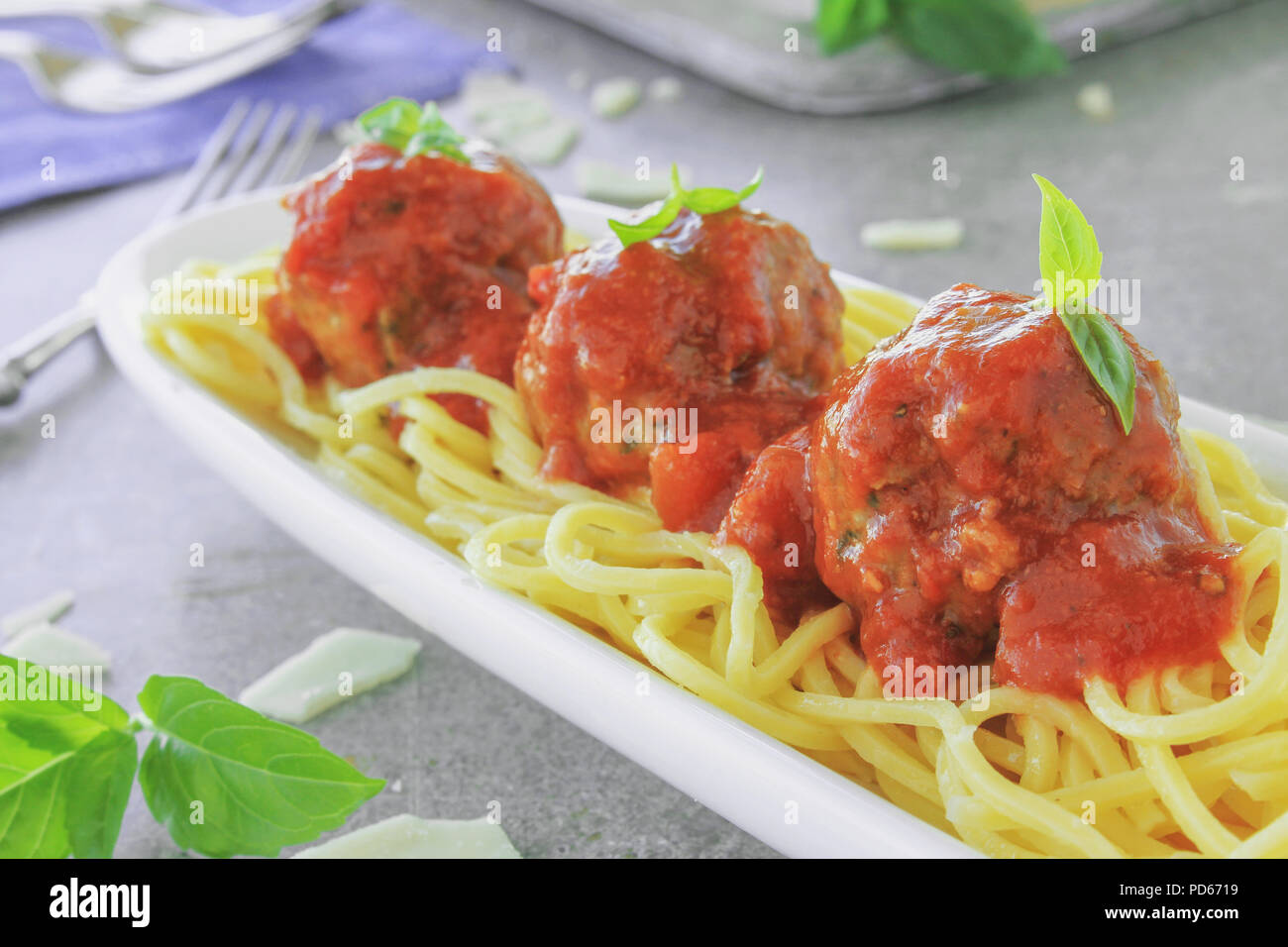 Plated meatballs meal hi-res stock photography and images - Alamy