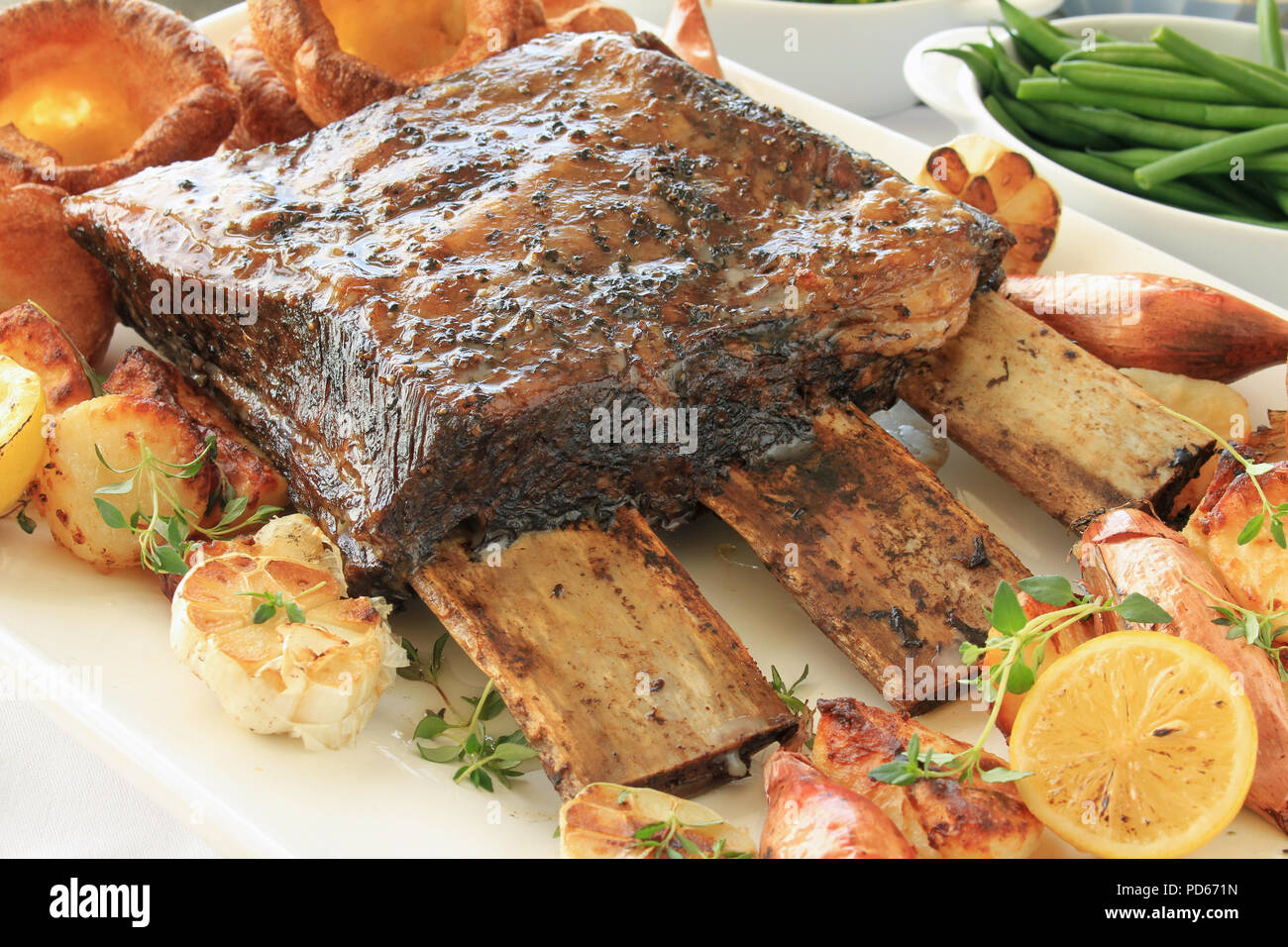 large roast beef rib Stock Photo - Alamy